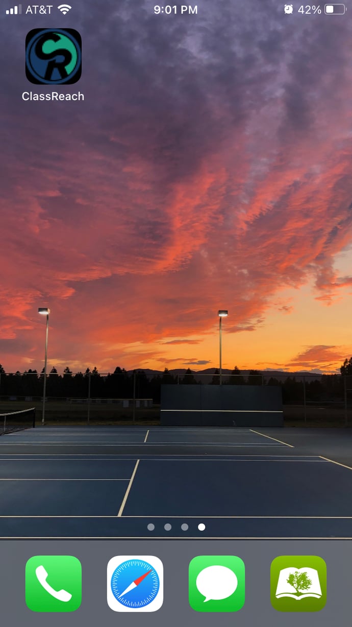 ClassReach Web App on a Mobile Device